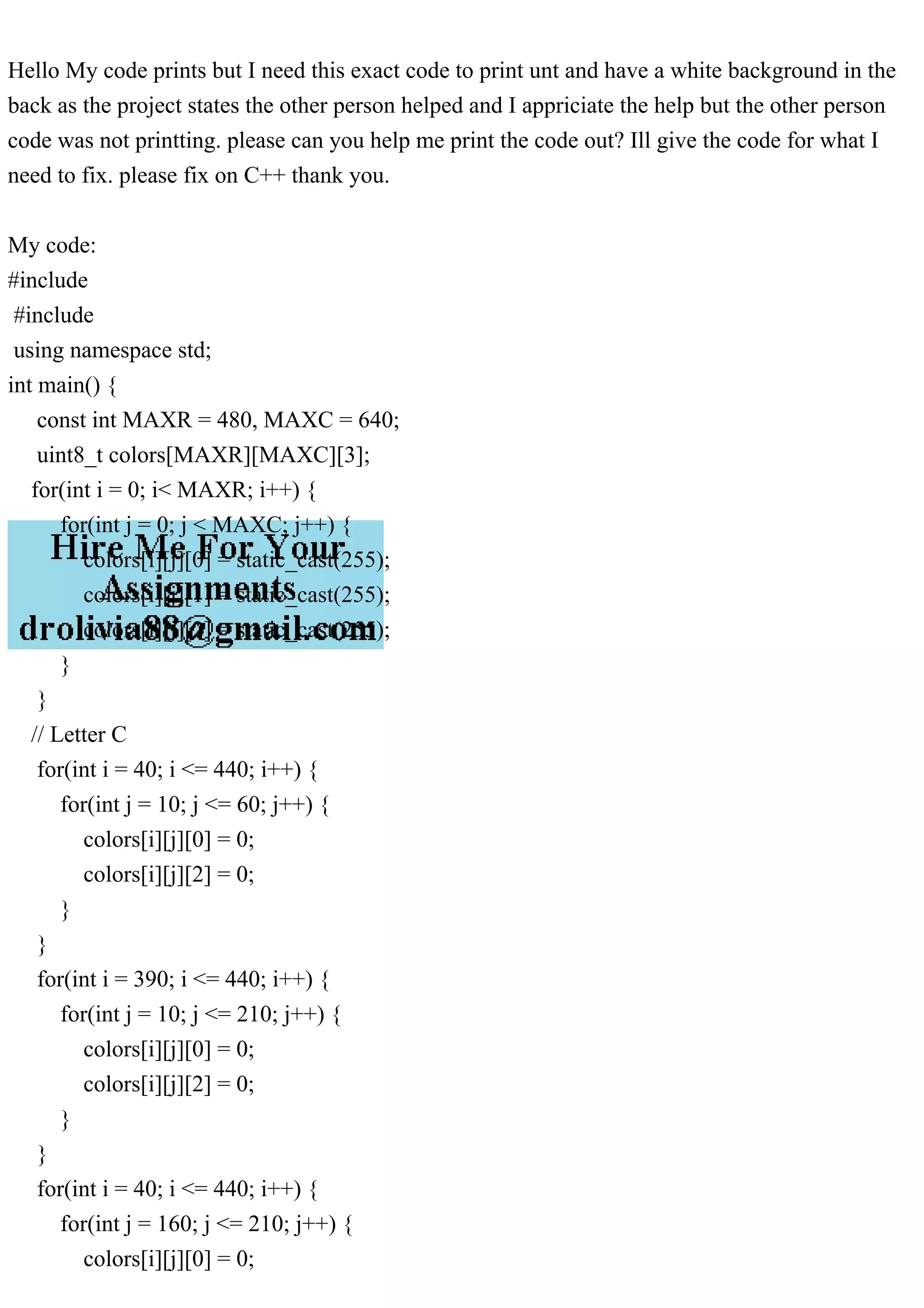 Hello My code prints but I need this exact code to print unt and hav.pdf