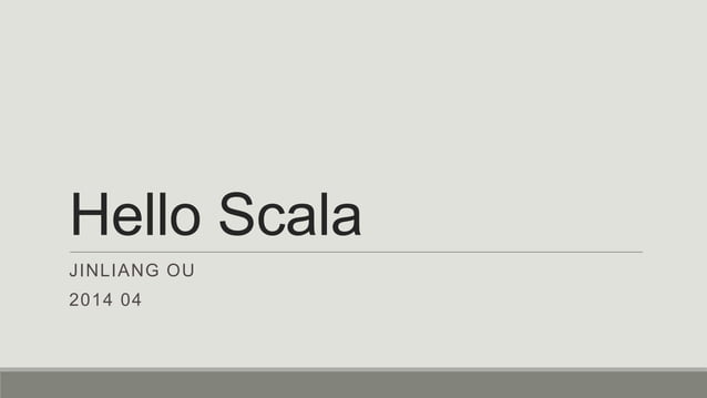 Hello scala | PPT