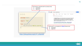 kikstart journey of Golang with Hello world - Gopherlabs | PPT