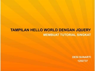 Hello world with jquery | PPT