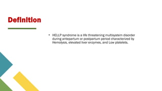 Diagnosis and Management of HELLP syndrome in pregnancy | PPT