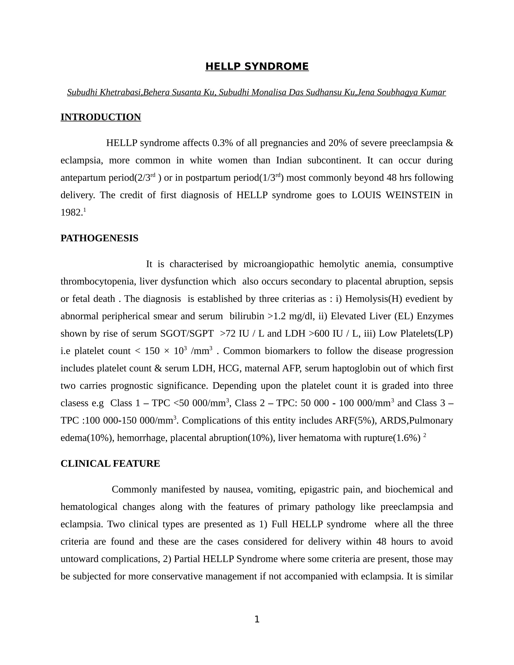 Hellp syndrome | PDF