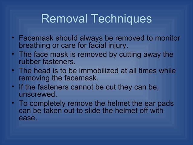 Helmet Removal And Fitting Powerpoint 1 [1] | PPT | Death, Injury, or ...
