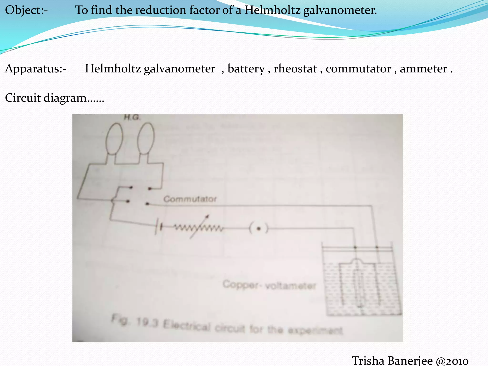 Helmholtz galvanometer | PPTX