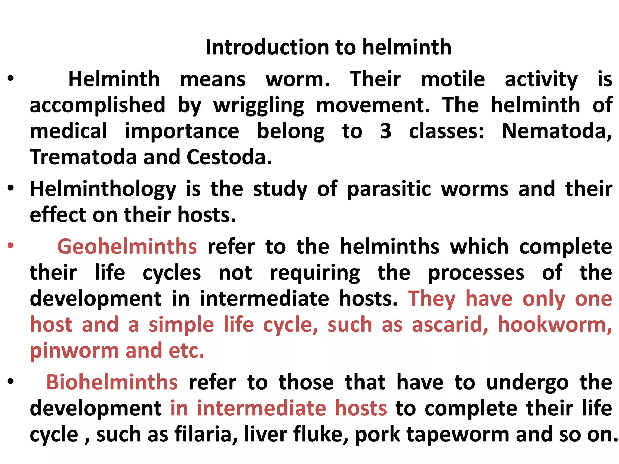 Helminth introduction | PPTX