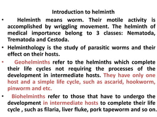 Helminth introduction | PPTX