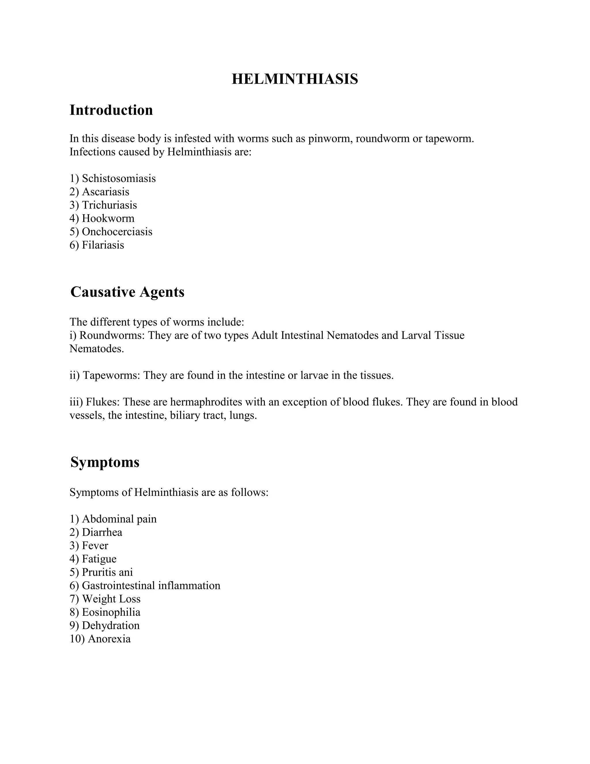 Helminthiasis | DOCX