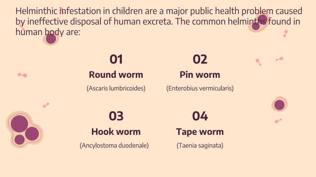 Helminthiasis or Worm infestation in Children for Nursing students | PPTX