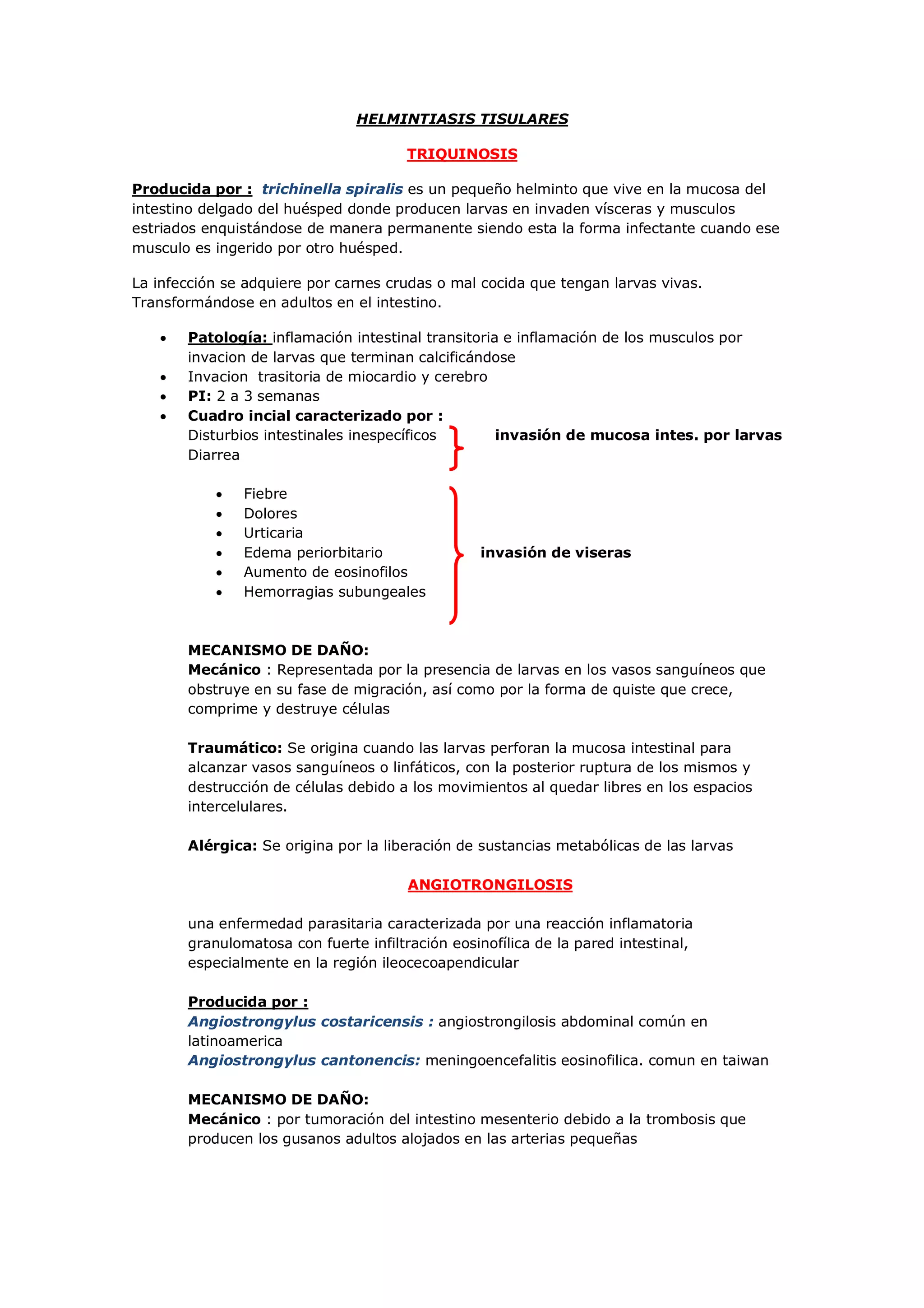 Helmintiasis tisulares | PDF