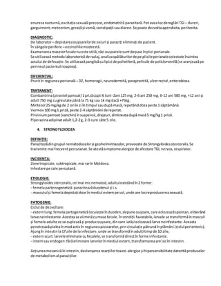 Parazitologie: Helmintiaze - Nematodoze | DOCX