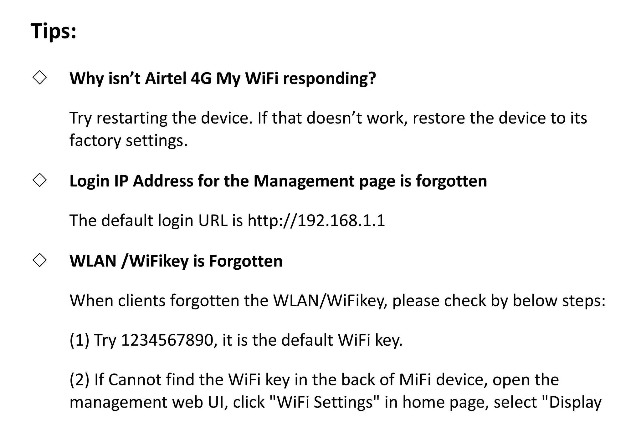 Help & airtel manual | PDF