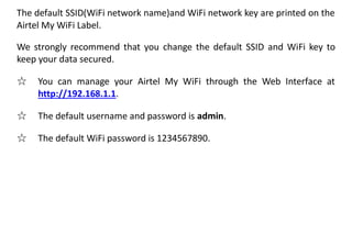 Help & airtel manual | PDF