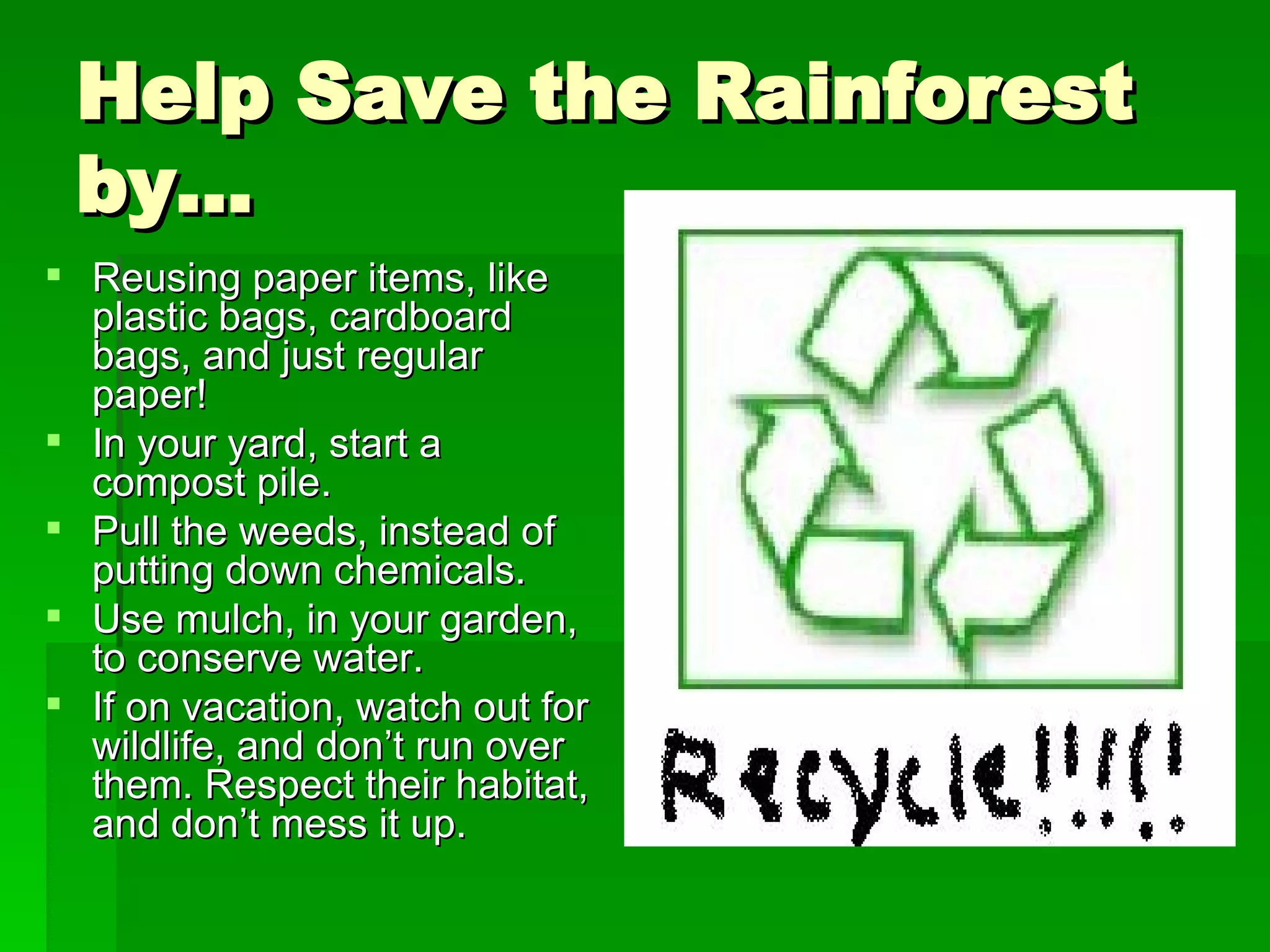 Help Save The Rainforest | PPT | Gardening | Home & Garden