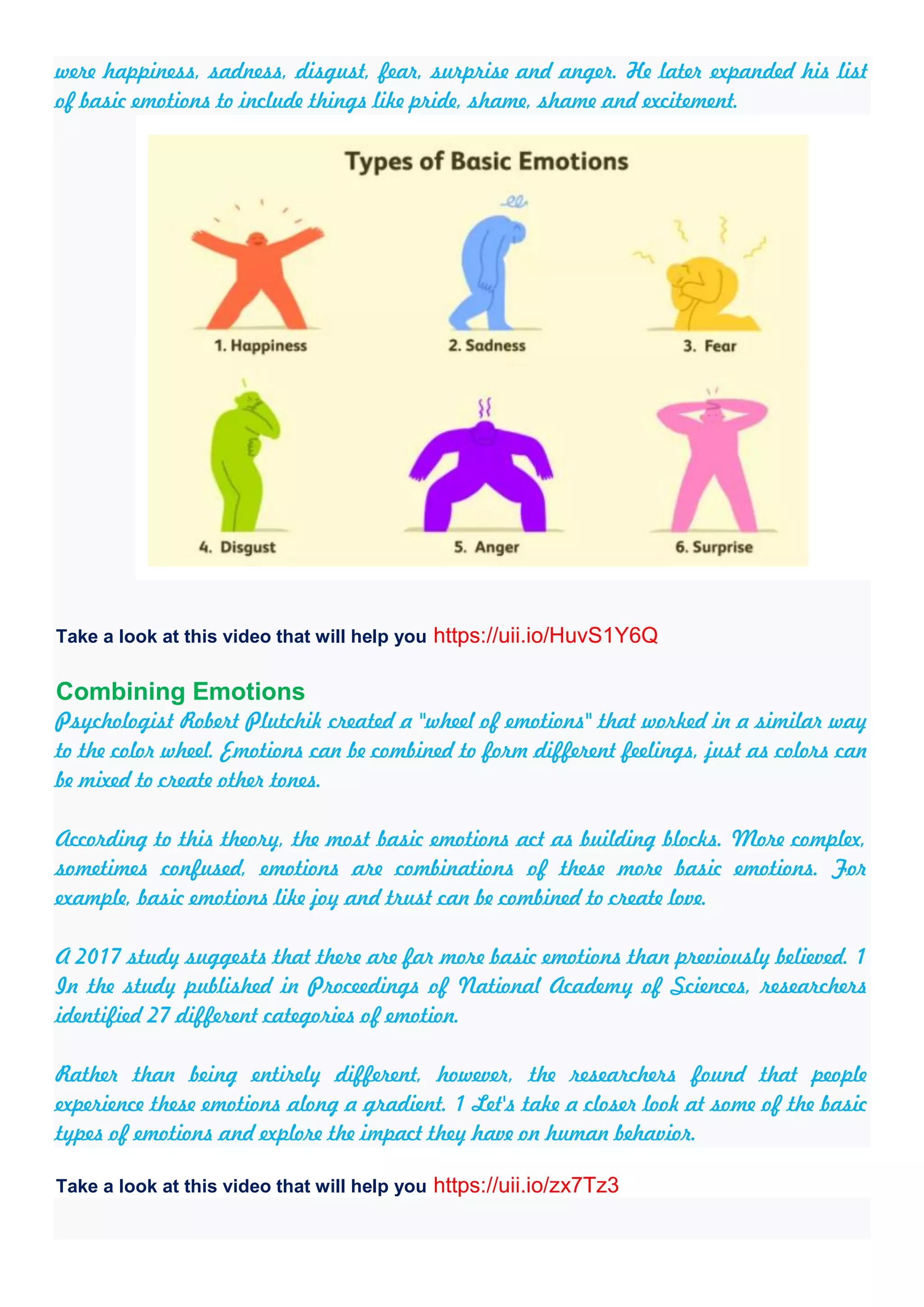 The 3 types of basic emotions | PDF