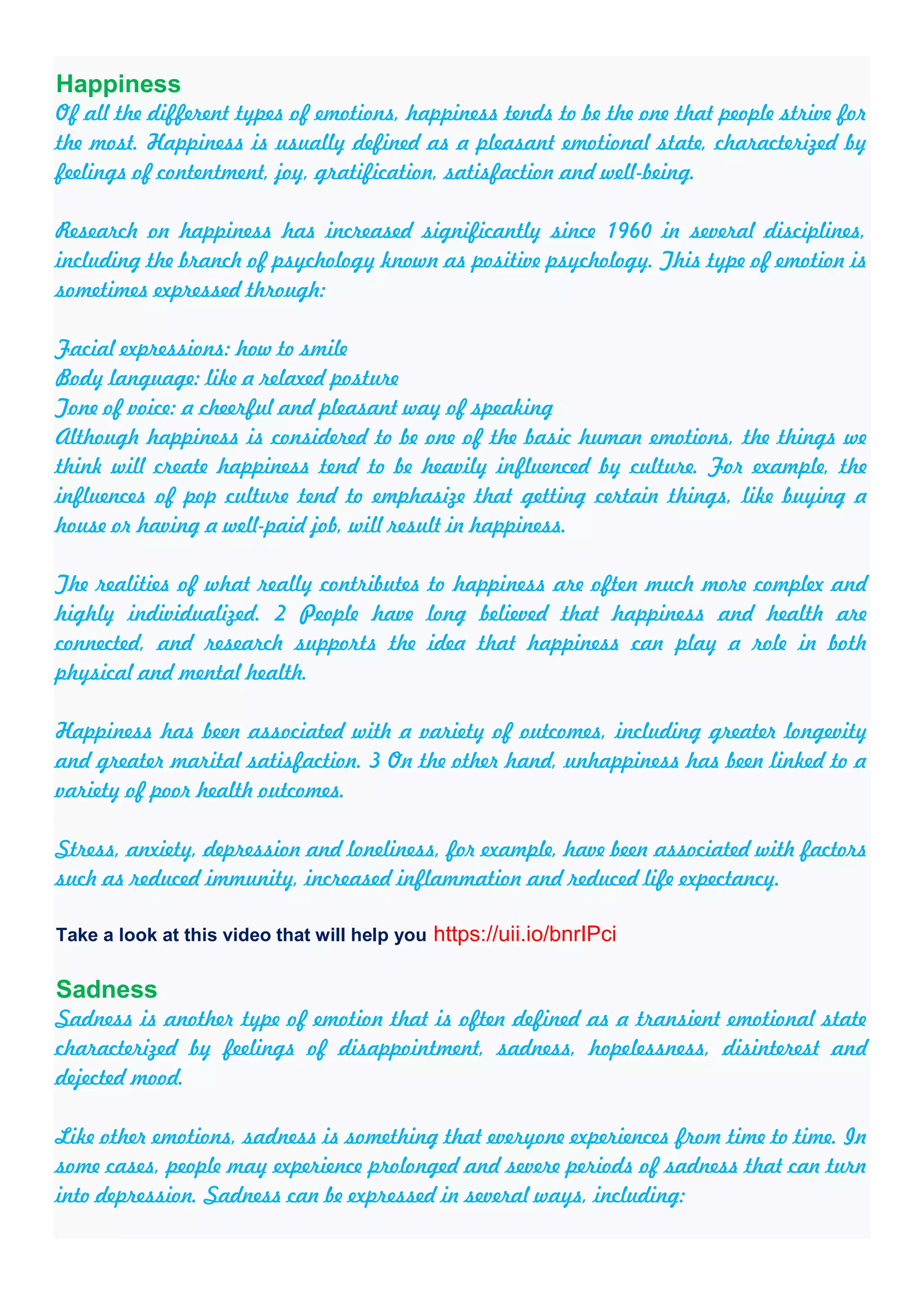 The 3 types of basic emotions | PDF