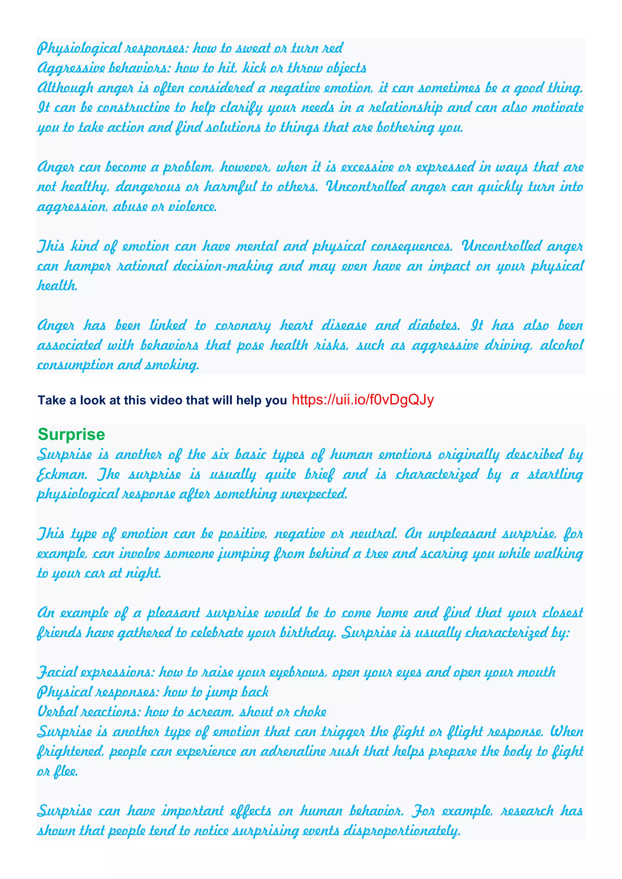 The 3 types of basic emotions | PDF