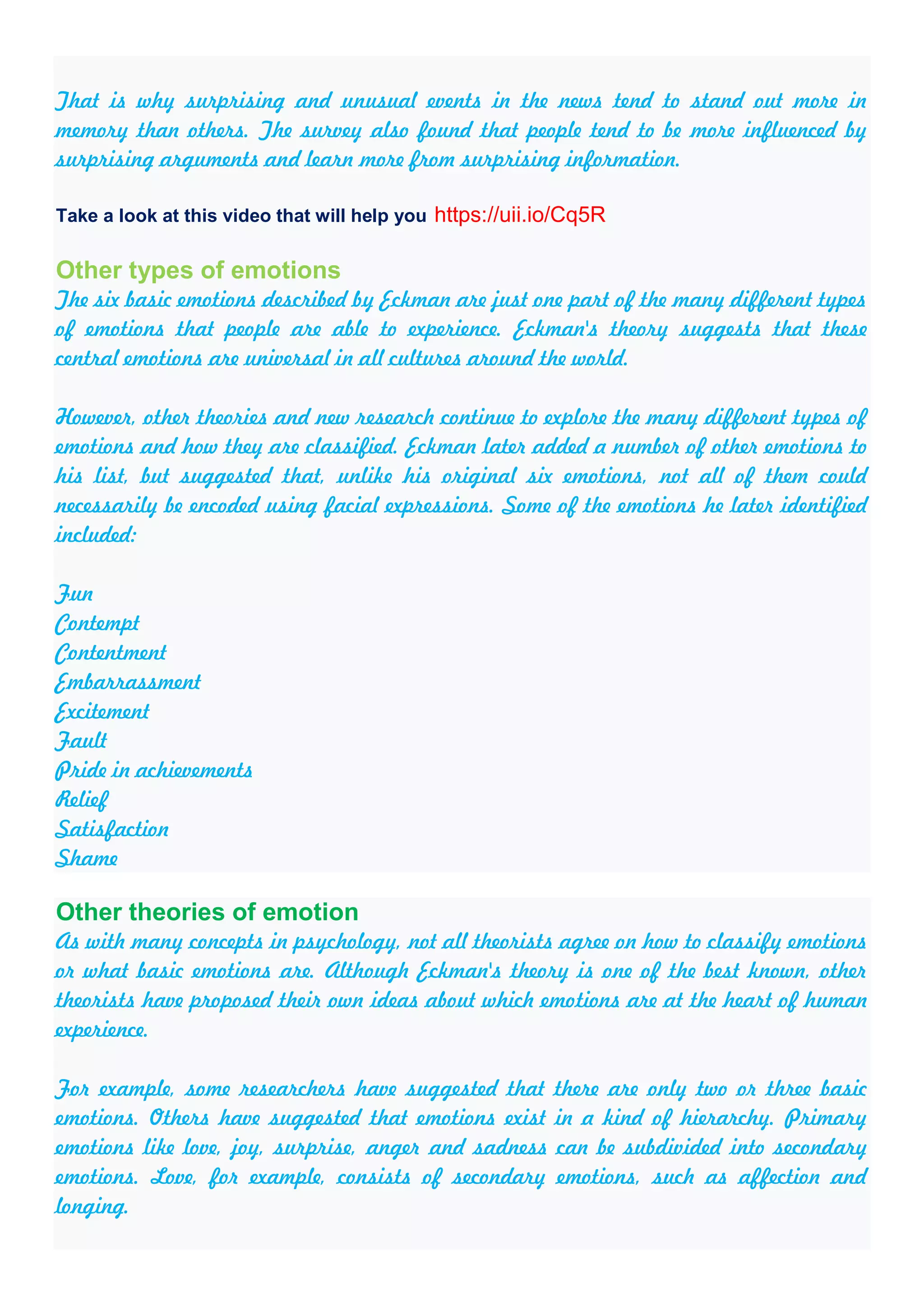 The 3 types of basic emotions | PDF