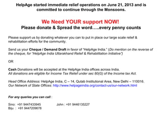 HelpAge India Uttarakhand Relief Work-reaching the unreached - july 18 ...