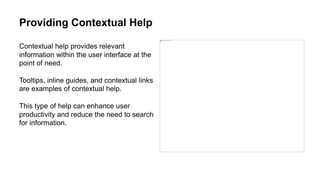 HELP AND USER DOCUMENTATION OF HCI SUBJECT pptx | PPTX