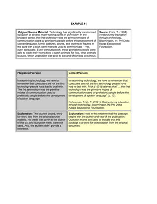 Help Avoiding Plagiarism | PDF