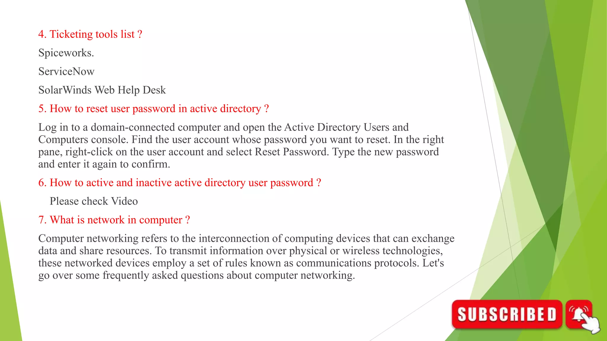 HELP DESK interview questions and answers | PPTX