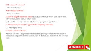 HELP DESK interview questions and answers | PPTX