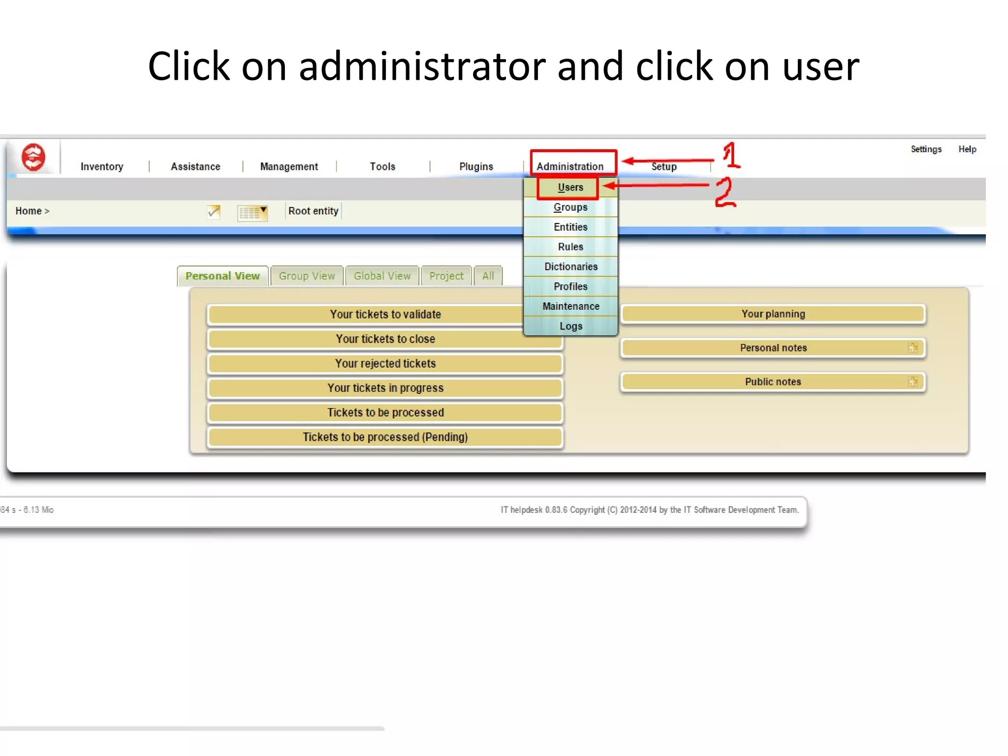 GLPI - Help desk administrator access | PPT