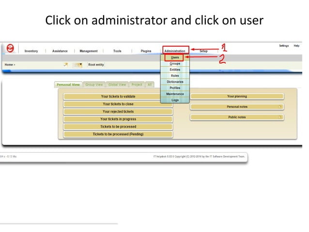 GLPI - Help desk administrator access | PPT