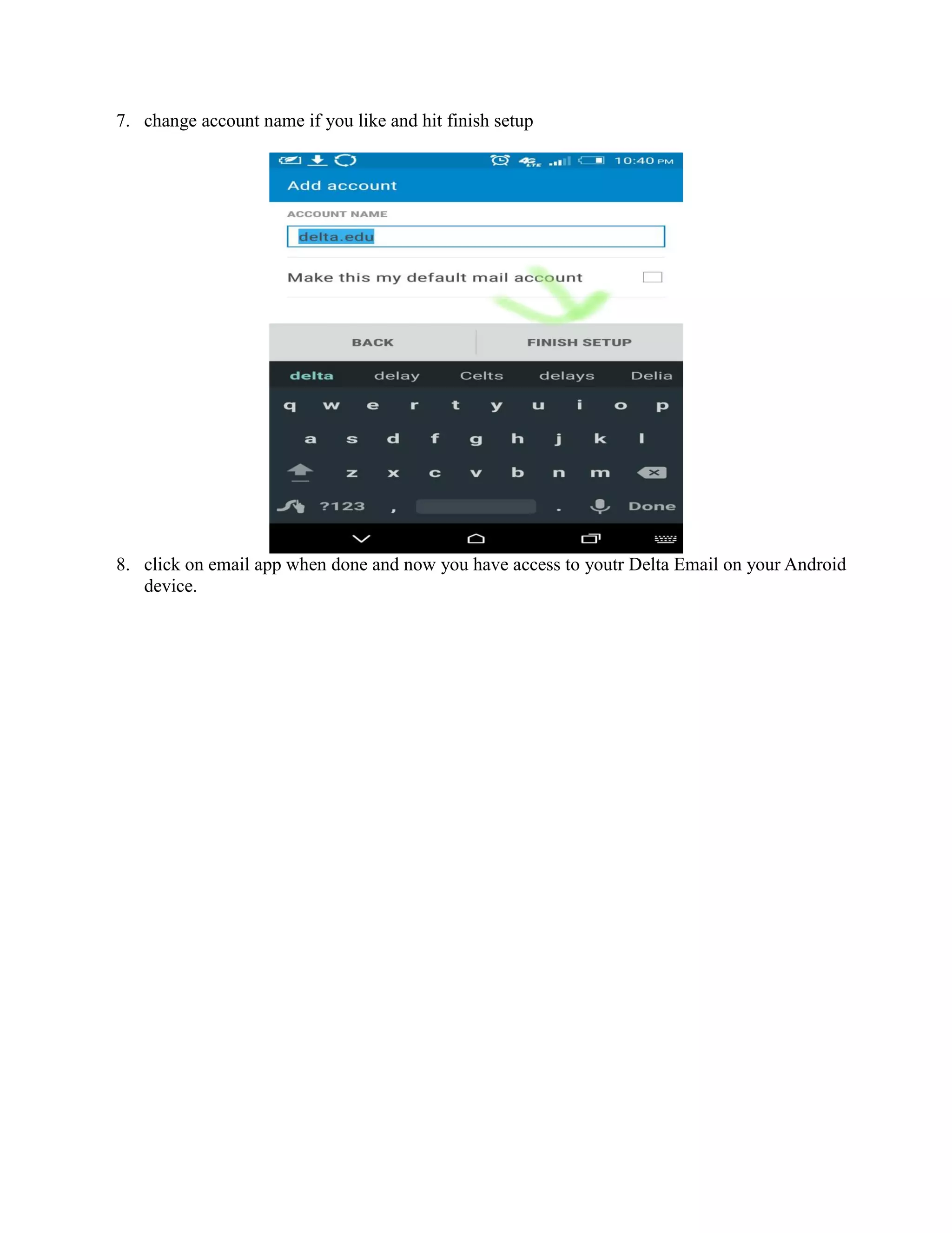 set up delta college email | PDF