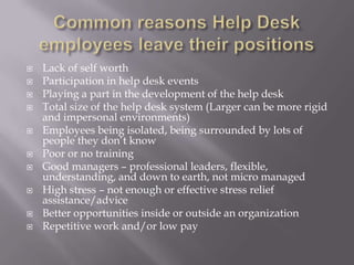Help desk Employee Retention | PPTX