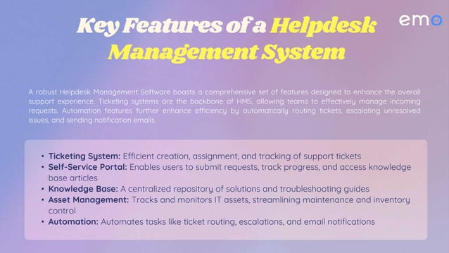 Helpdesk Management System Features and Benefits | PPTX | Operating ...