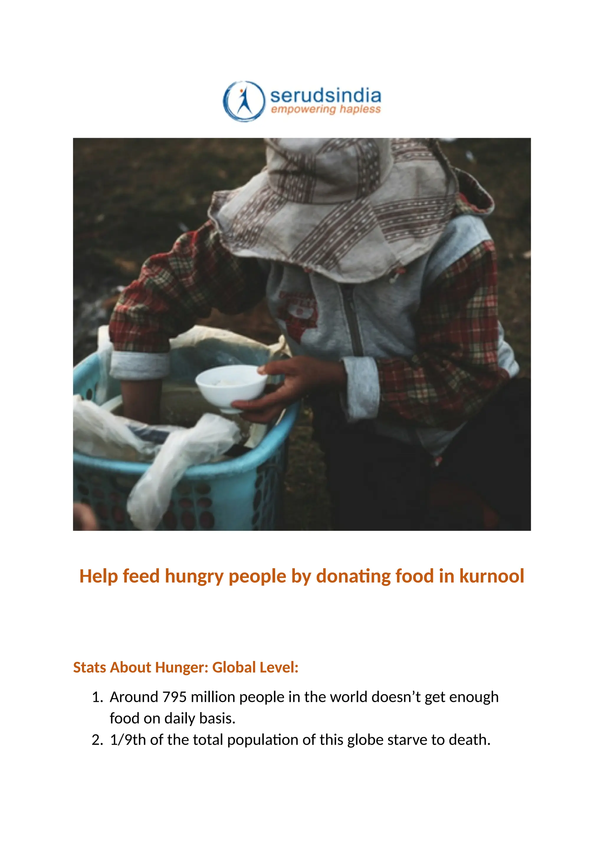 Help feed hungry people by donating food in kurnool | DOCX