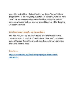 Help feed hungry people by donating food in kurnool | DOCX