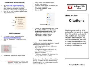 Help Guide for Citations | PDF