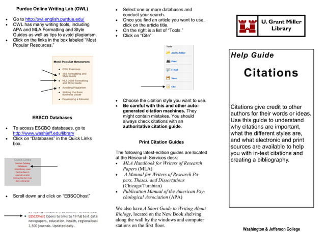 Help Guide for Citations | PPT