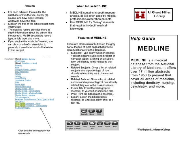 MEDLINE Help Guide | PPT