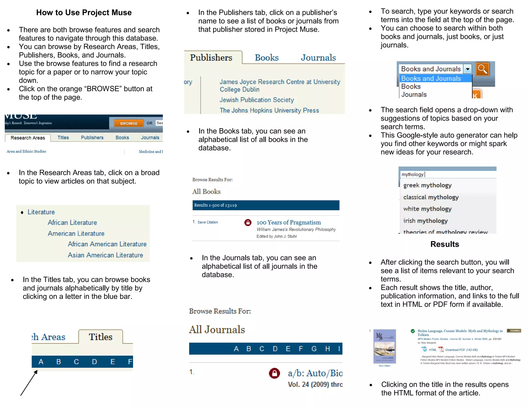 Project Muse Help Guide | PDF