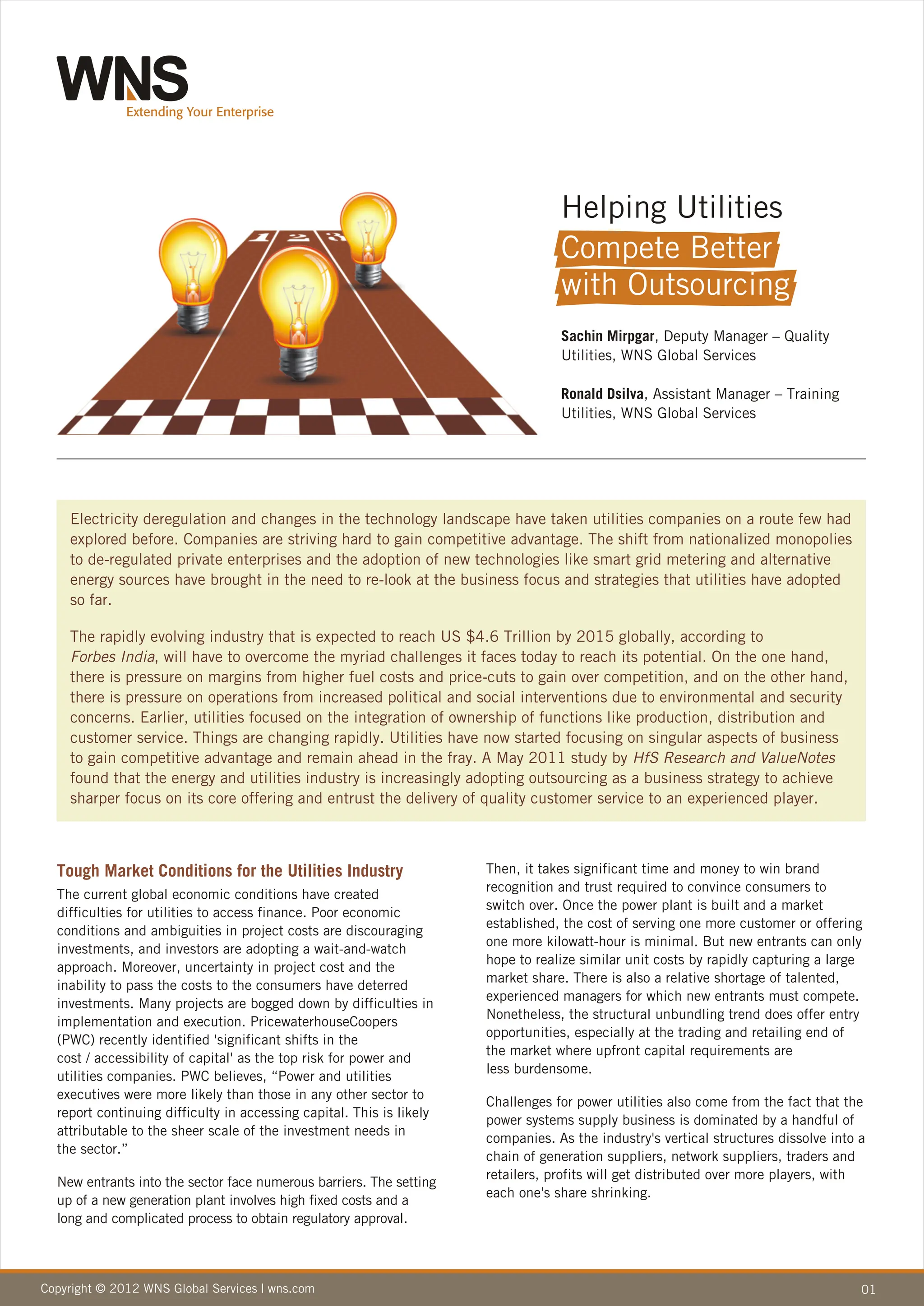 Boosting Competitiveness with Outsourced Utilities | PDF