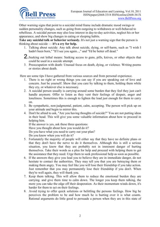Helping a suicidal person | PDF