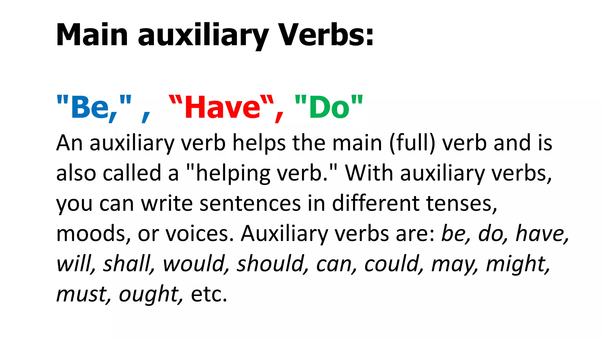 Helping (auxiliary) verbs english- M. van Eijk | PPTX