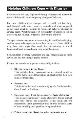 Helping Children Cope With Disaster | PDF
