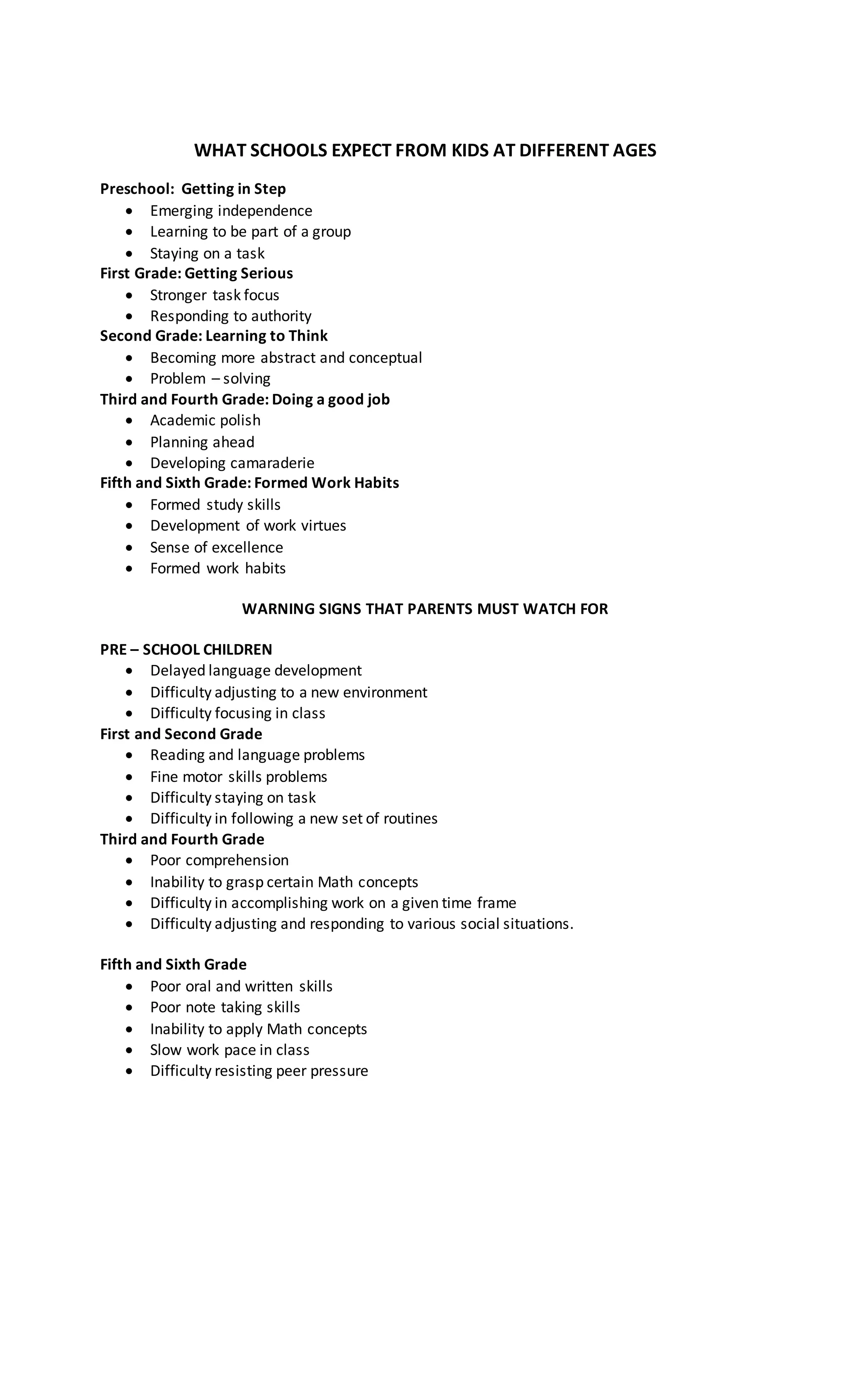 Helping children develop study habits handout | DOCX