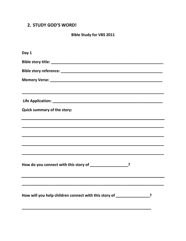 Helping Children Embrace Bible Study Handout | DOCX