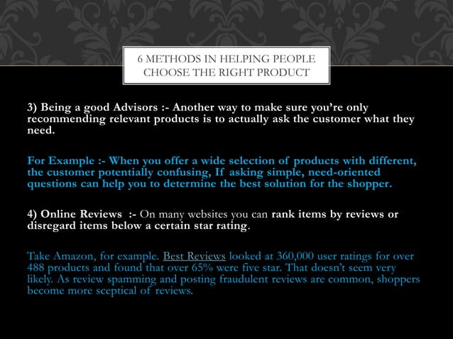 Helping customers choose right products | PPTX | Business | Business ...