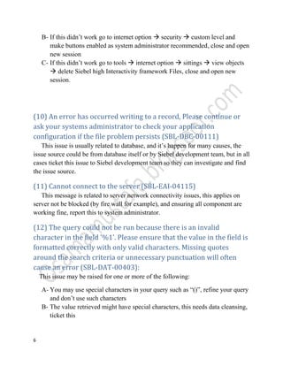 Helping implementer dealing with famous siebel based system messages and errors | PDF | Web ...
