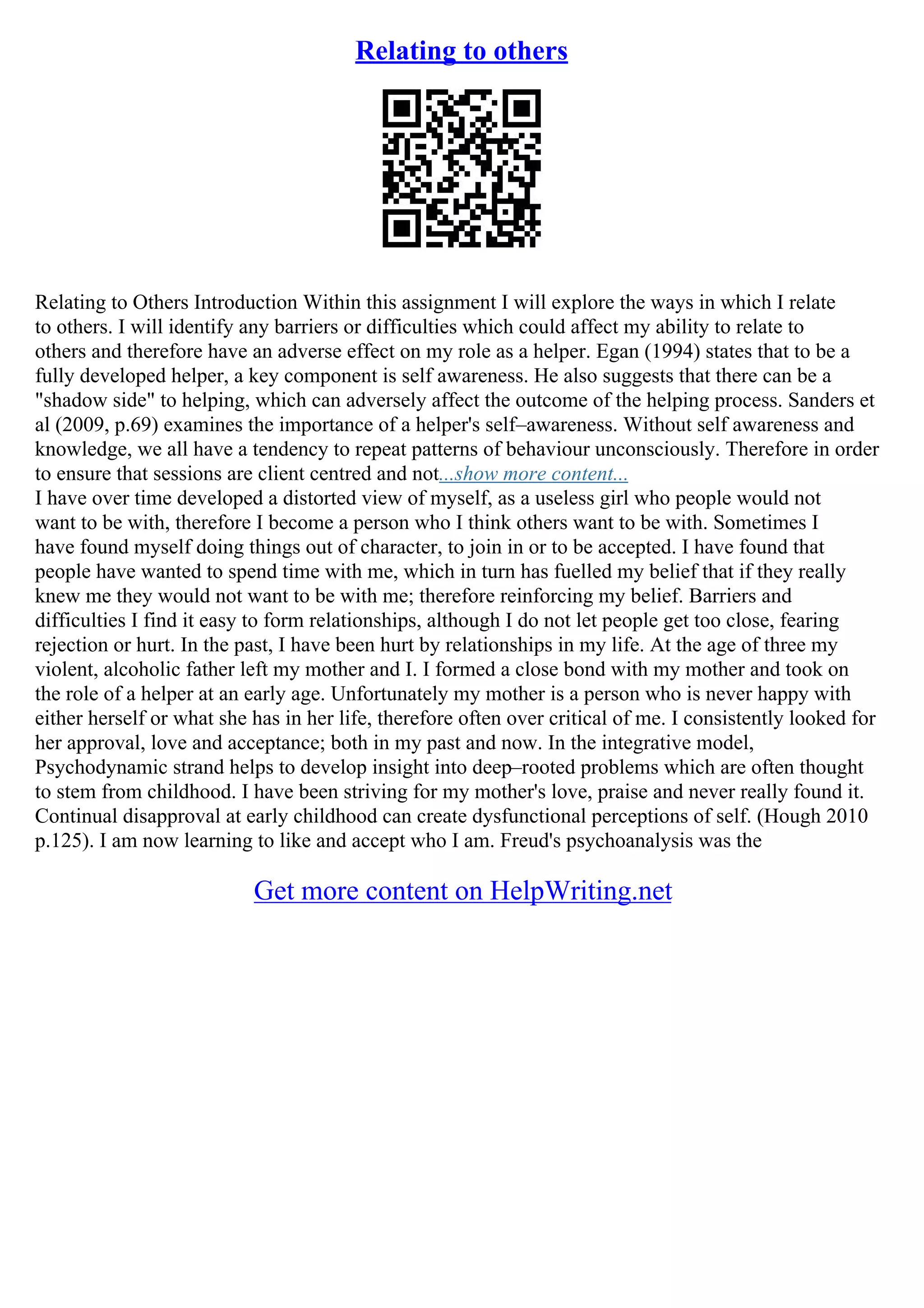 Helping Others Essay | PDF