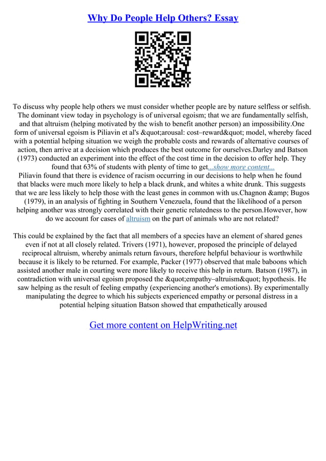 Helping Others Essay | PDF