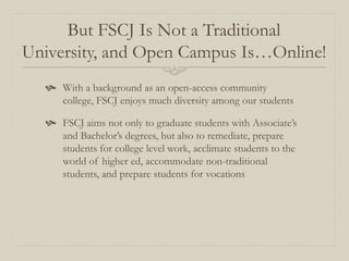 The Adult Learner at FSCJ | PPT