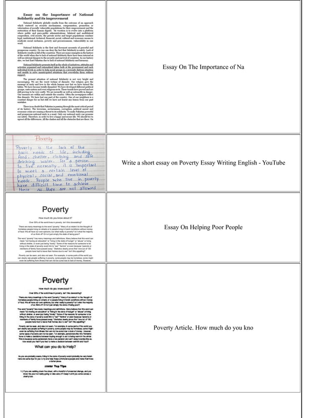 Helping Poor People Essay | PDF