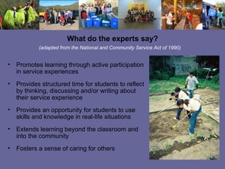 Helping teachers define, design, and do service learning projects | PPT